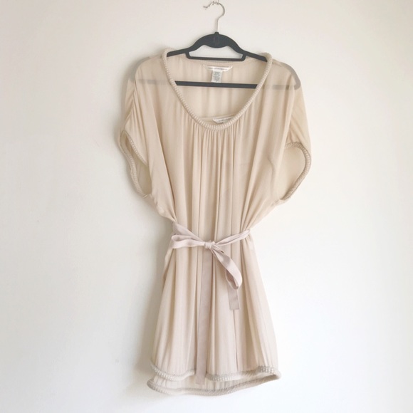 Diane Von Furstenberg | Dresses | Hp Dvf Cream Silk Sol Beaded Dress ...